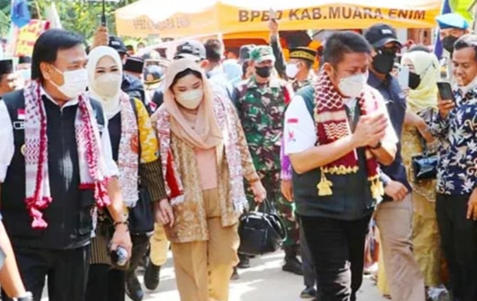Gubernur Sum Sel Didampingi Pj Bupati Kapolres Kajari Muara Enim Hadiri
